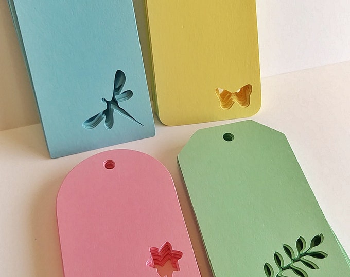 Spring Gift Tags, Butterfly Tags, Dragonfly Tags, Flower Tags, Fern ...