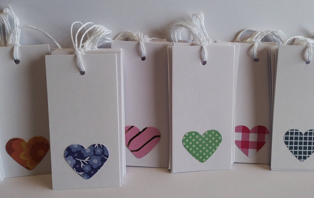 Heart Gift Tags, Price Tags, Heart Favor Tags, Heart Hang Tags, White ...