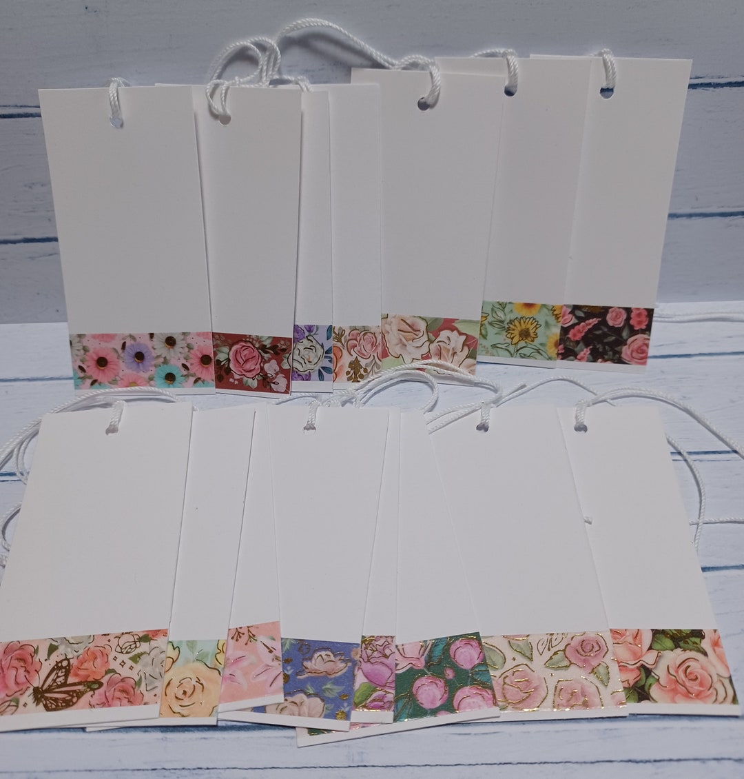 Floral Gift Tags, Price Tags, Floral Gold Foil Tags, Hang Tags, Floral ...