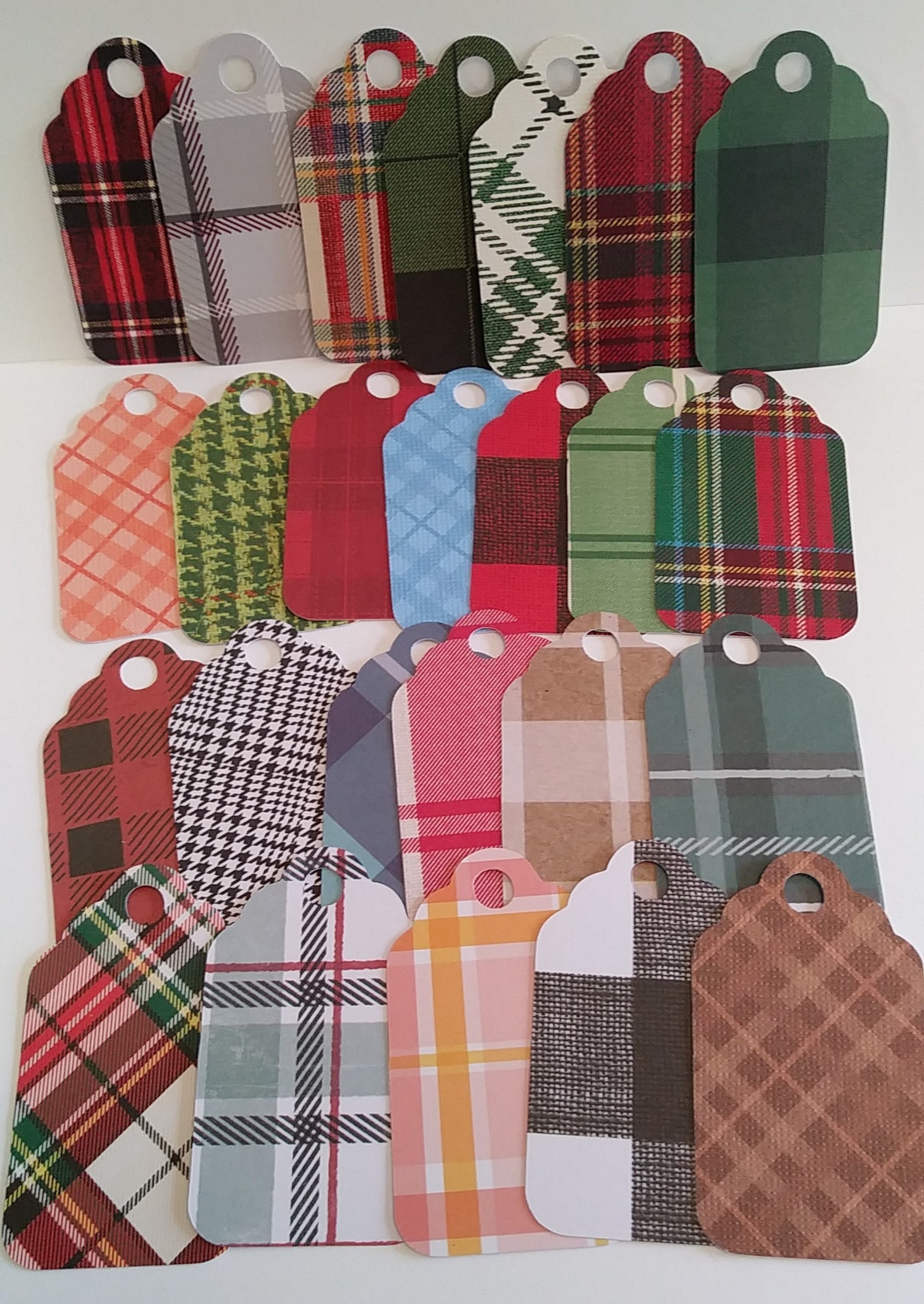 Plaid Gift Tags, Gift Tags, Variety Gift Tags, Price Tags, Bulk Gift ...