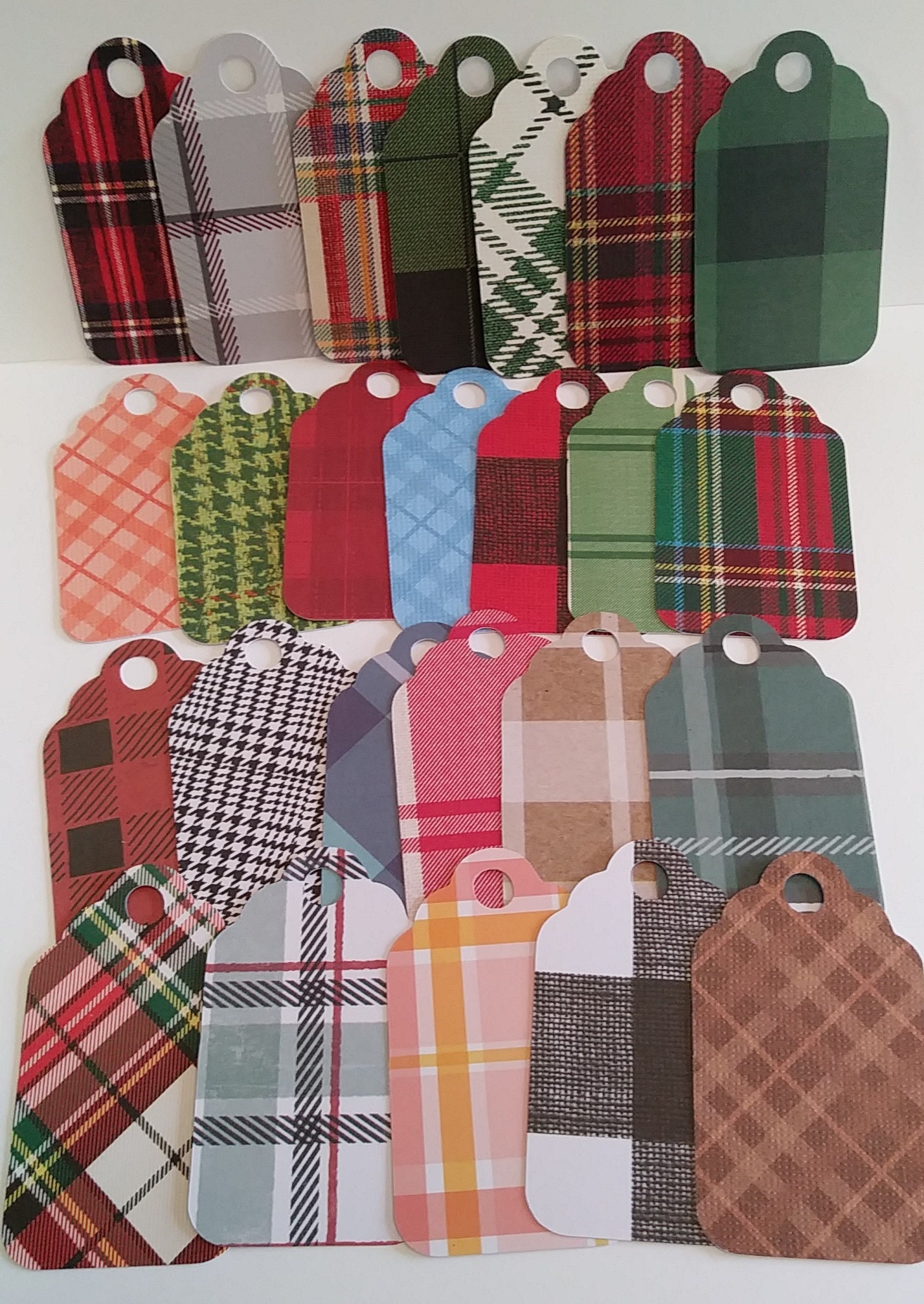 Plaid Gift Tags, Gift Tags, Variety Gift Tags, Price Tags, Bulk Gift ...