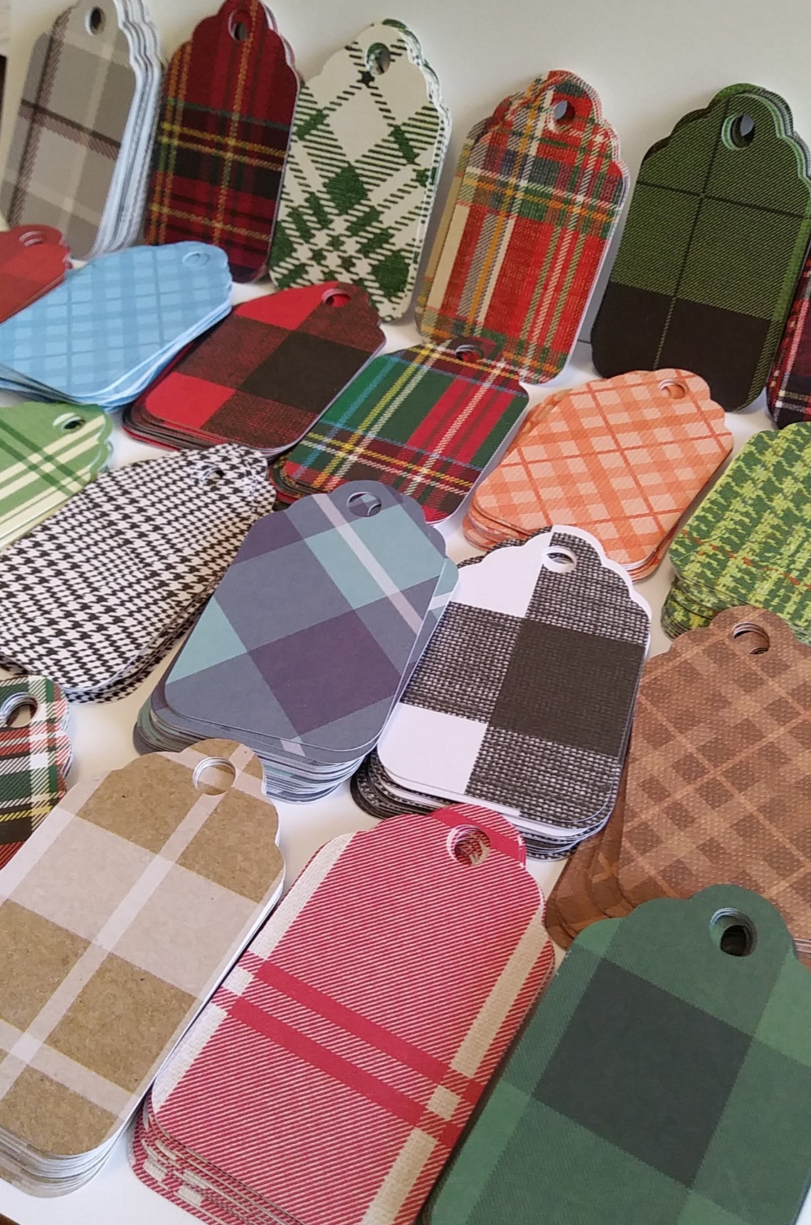 Plaid Gift Tags, Gift Tags, Variety Gift Tags, Price Tags, Bulk Gift ...
