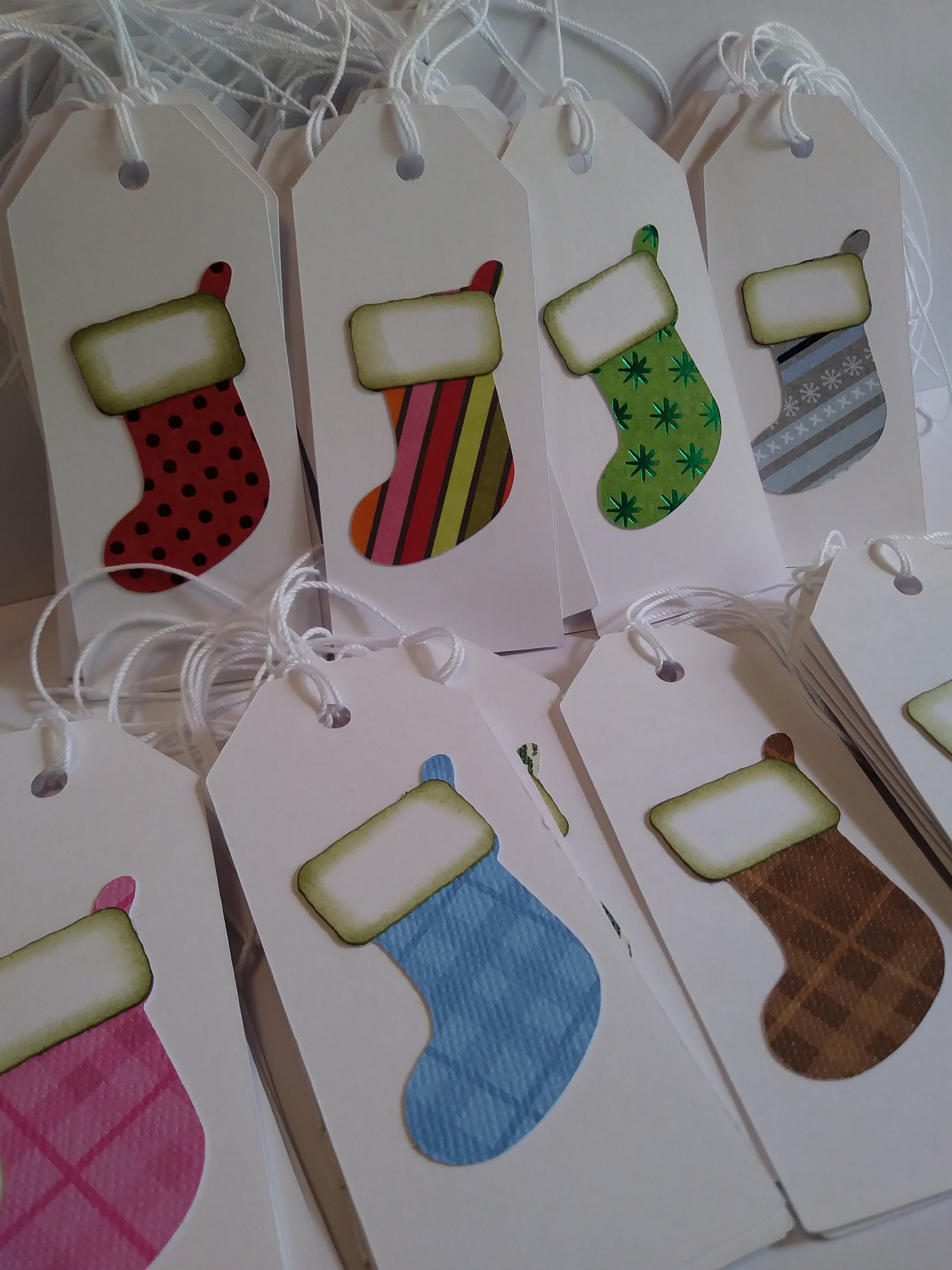 Christmas stocking tags Christmas tags Holiday tags Gift | Etsy
