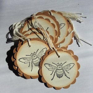 Bee Tags, Bee Gift Tags, Bee Favor Tags, Bee Wedding Favor Tags, Set of ...