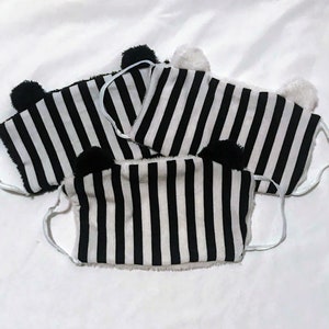 Panda Fuzzy Bear Mask | Panda Bear Face Mask,kawaii Face Mask,cute Face ...