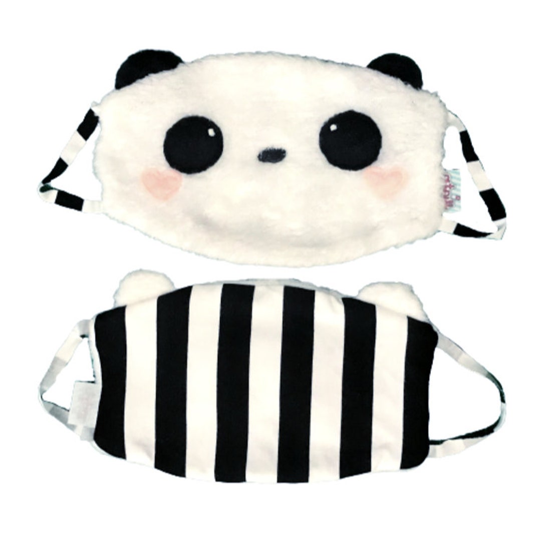 Panda Fuzzy Bear Mask | Panda Bear Face Mask,kawaii Face Mask,cute Face ...