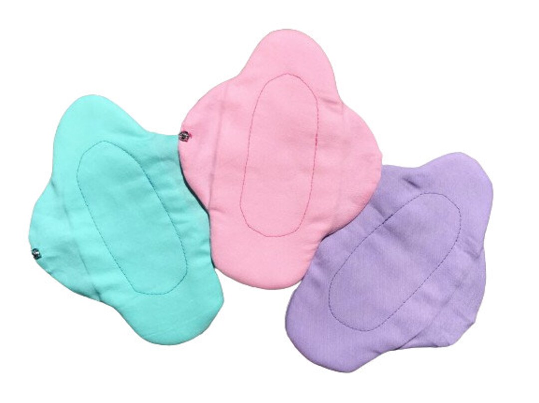 Pastel Period Pads Set of 3 100% Cotton/plastic-free Kawaii Period Pads ...