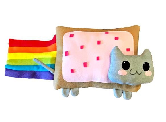 Nyan Cat Plush Pillow Gift for Kids Meme Plushmeme | Etsy