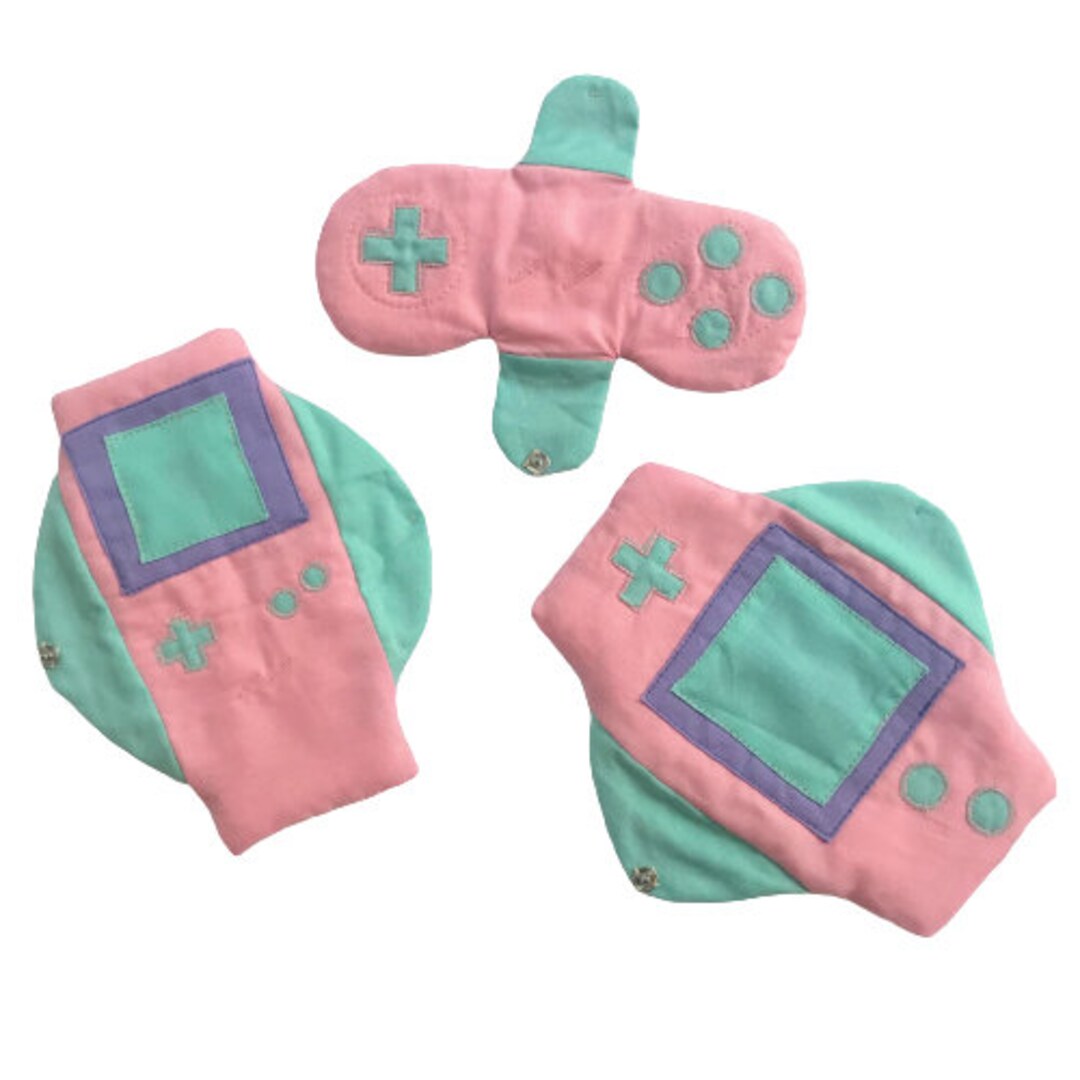 Set of 3: Pink Retro Gaming Period Pads | 100% Cotton/plastic-free ...