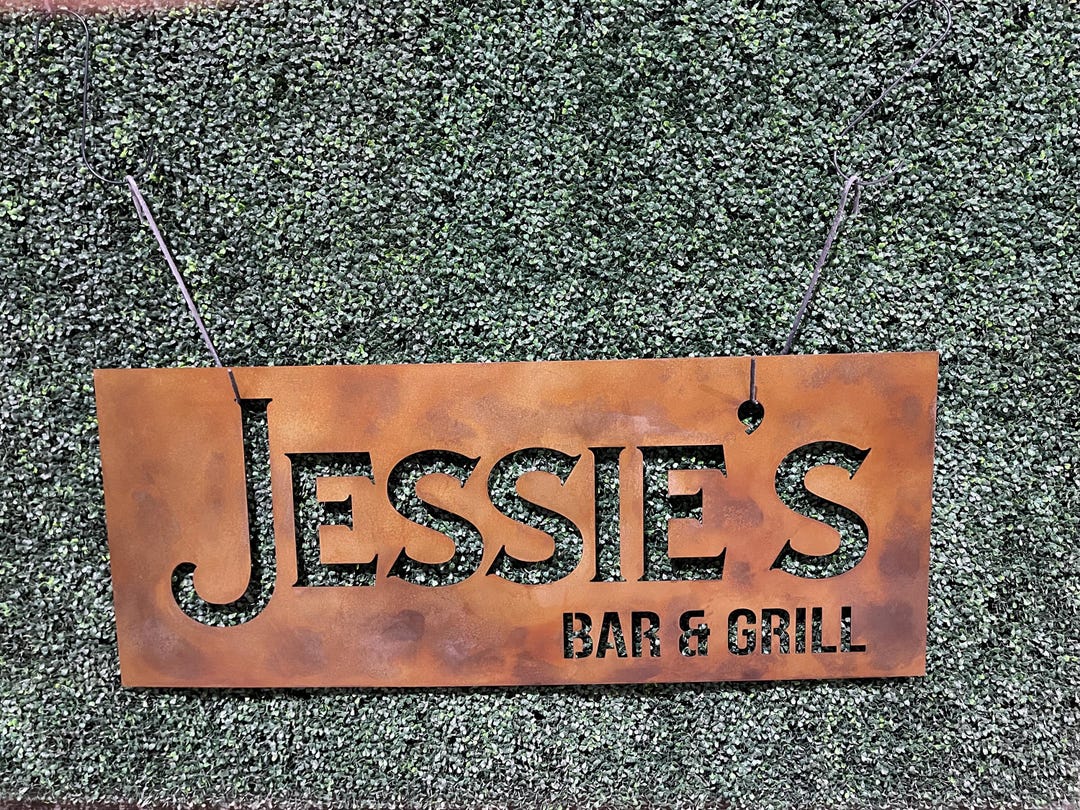 Metal Business Sign | Patina Rust Finish | Commercial Signage - Etsy