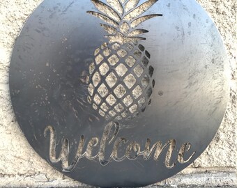 Metal pineapple sign | Etsy