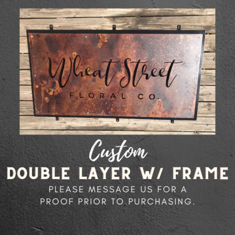 Large Custom Business Sign Double Layer Sign With Frame - Etsy