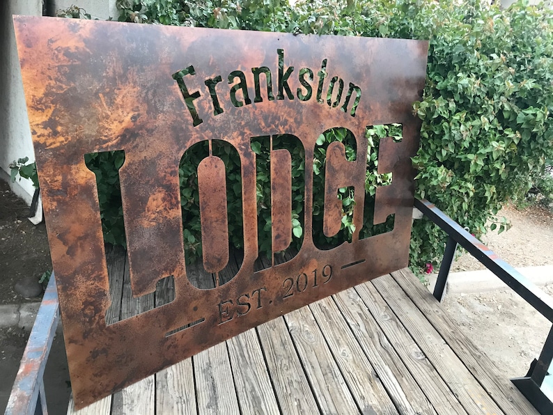 Custom Metal Business Sign | Powder-coated Steel | Exterior Commercial ...
