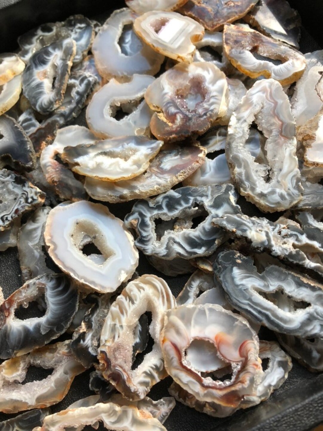 Agate Geode Slices - Druse Crystal Oco Geode Slice - - Etsy