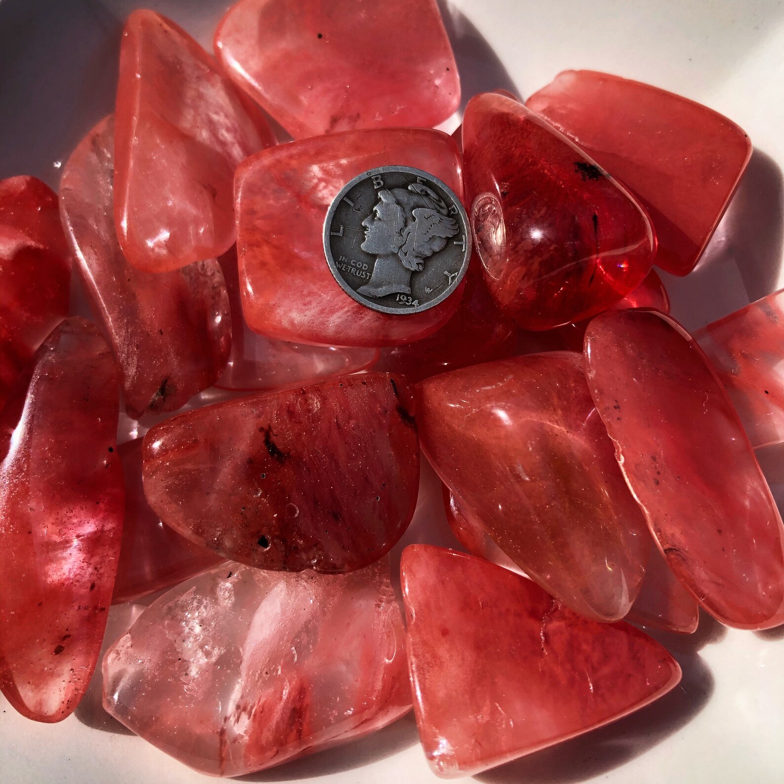 Strawberry Obsidian Tumbled Stone, Strawberry Obsidian Pocket Gems - Etsy