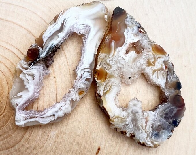 Large Oco Geode Slices - 2 Pieces - Crystal Geodes - Druse Crystal ...