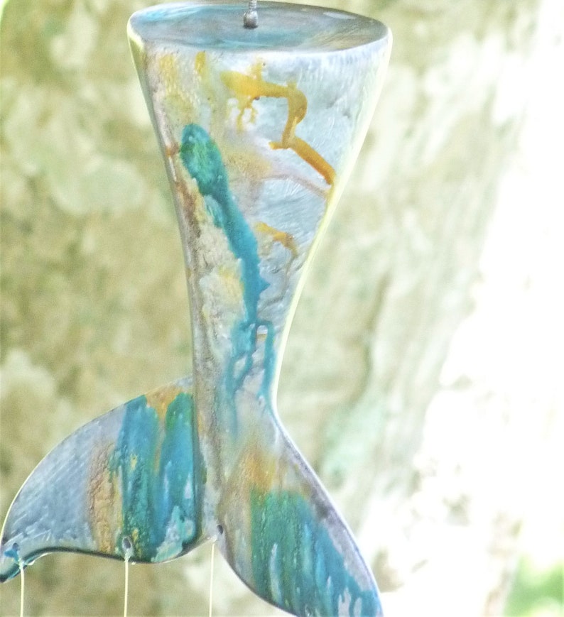 Metallic Mermaid Tail & Spoon Fish Wind Chime-nautical Wind - Etsy