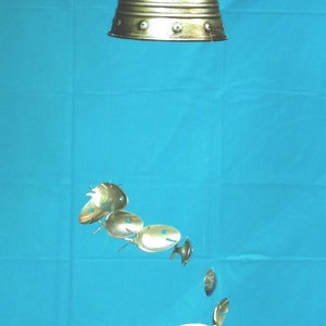 Rustic Bucket & Spoon Fish Windchime, Nautical Beach Garden Chime ...