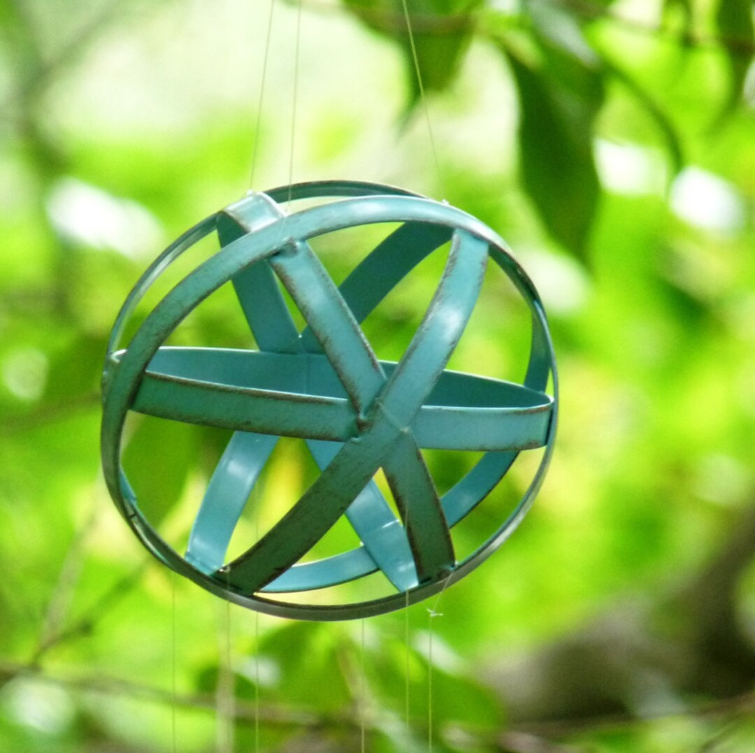 Marine Blue Metal Sphere Wind Chime: Spoon Fish Kinetic Art - Etsy