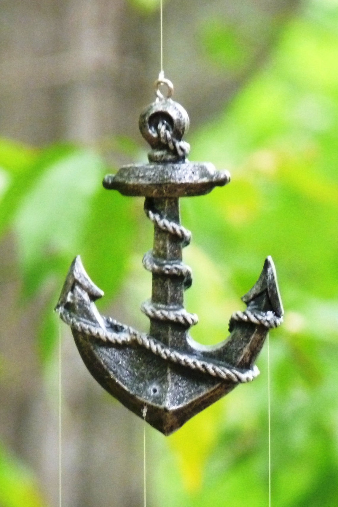 Ship Anchor & Spoon Fish Windchime, Nautical Kinetic Musical Garden ...