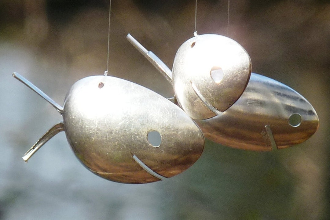Golden Starry Petite Napkin Ring & Spoon Fish Wind Chime-centerpiece ...