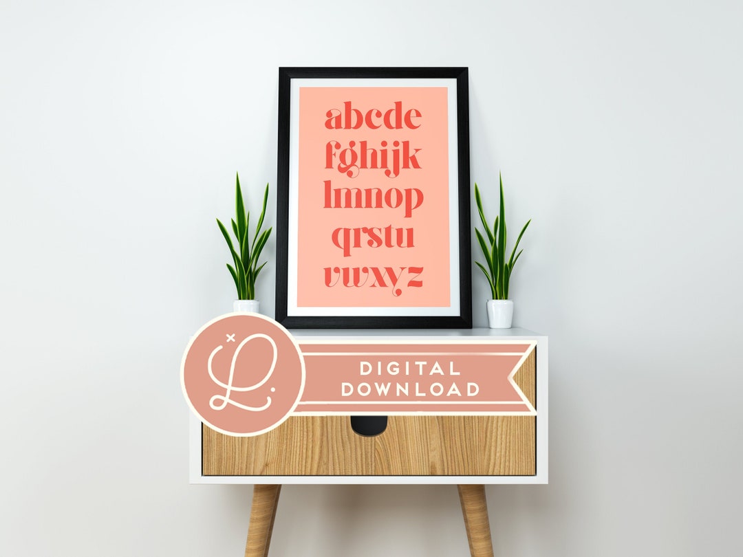 Printable Alphabet Wall Art in Cherry Vanilla | Kids Wall Art, Modern ...