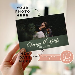 Printable Boho Change the Date | Boho Save the Date, Chic Save the Date ...