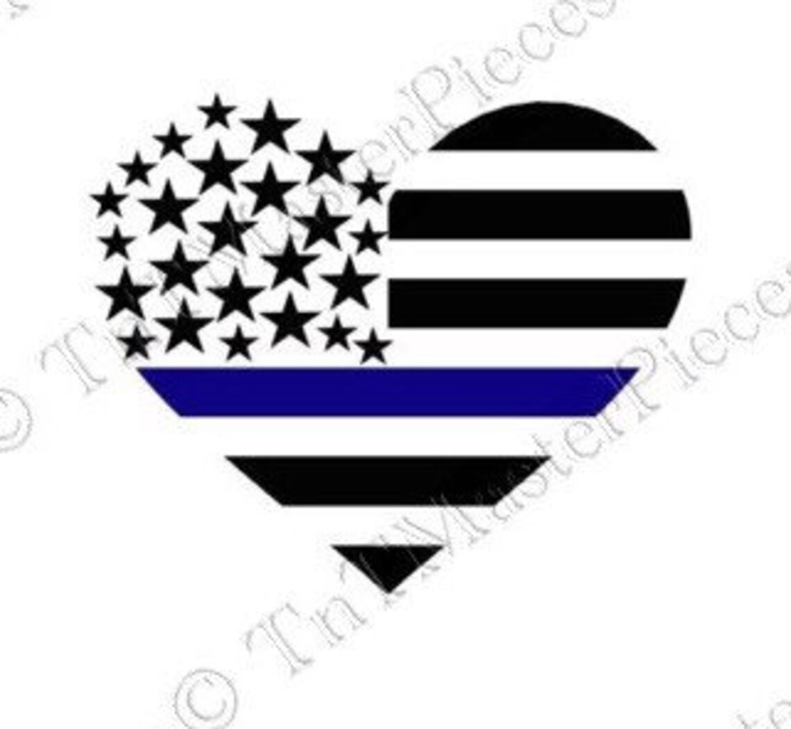 Thin Blue Line Heart Vinyl Decal/magnet/bumper Sticker Police | Etsy