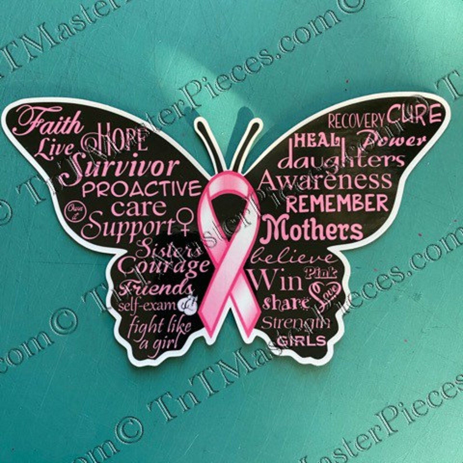 Breast Cancer Awareness - Pink Ribbon Butterfly Vinyl Decal / Magnet - Etsy