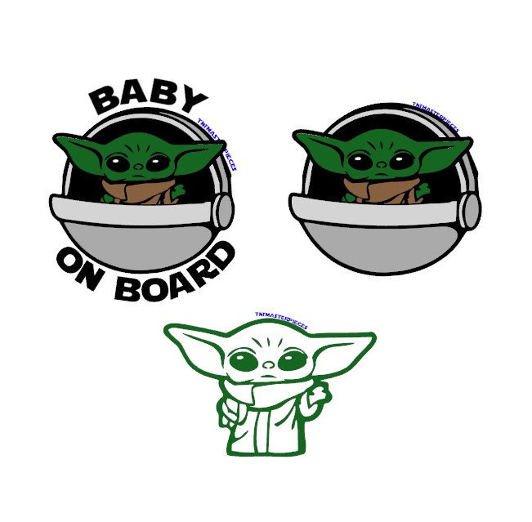 Baby Yoda / Baby on Board Yoda Vinyl Decal - Etsy