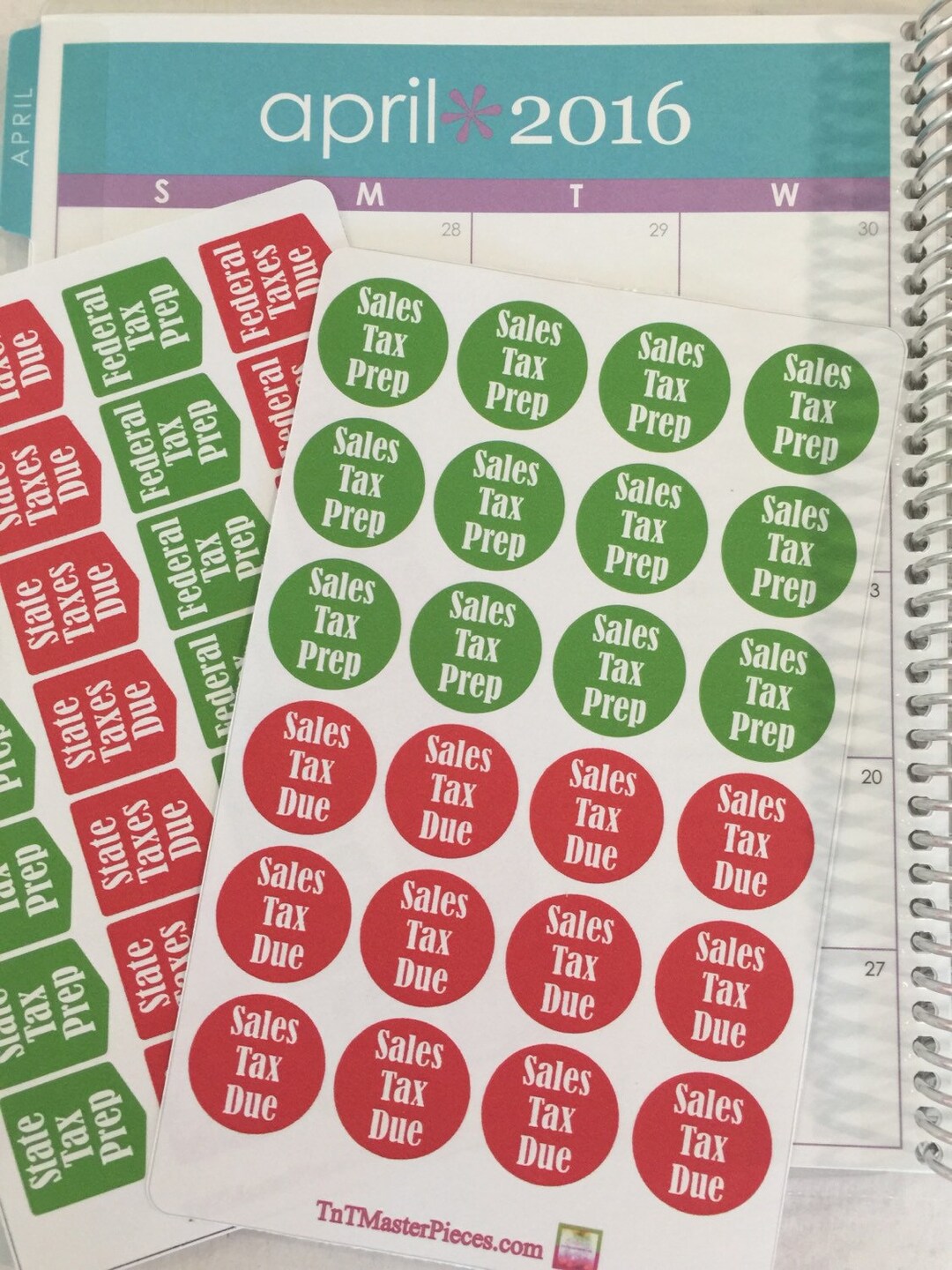 Tax Time, Taxes Due / State Tax Prep/due, Federal Tax Prep/due Planner ...