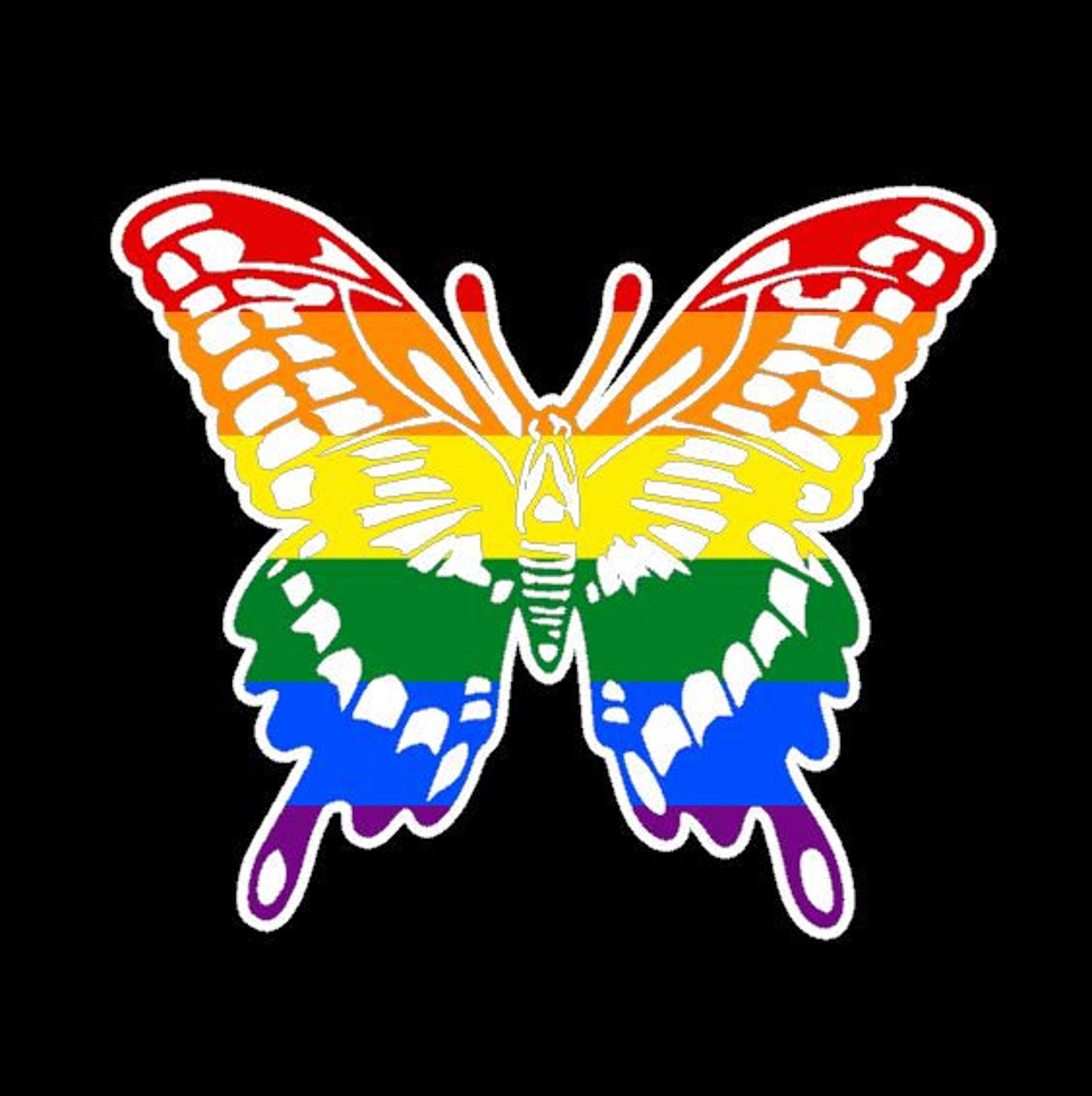 Rainbow Butterfly pride Vinyl Decal / Bumper Sticker/ Window - Etsy Sweden