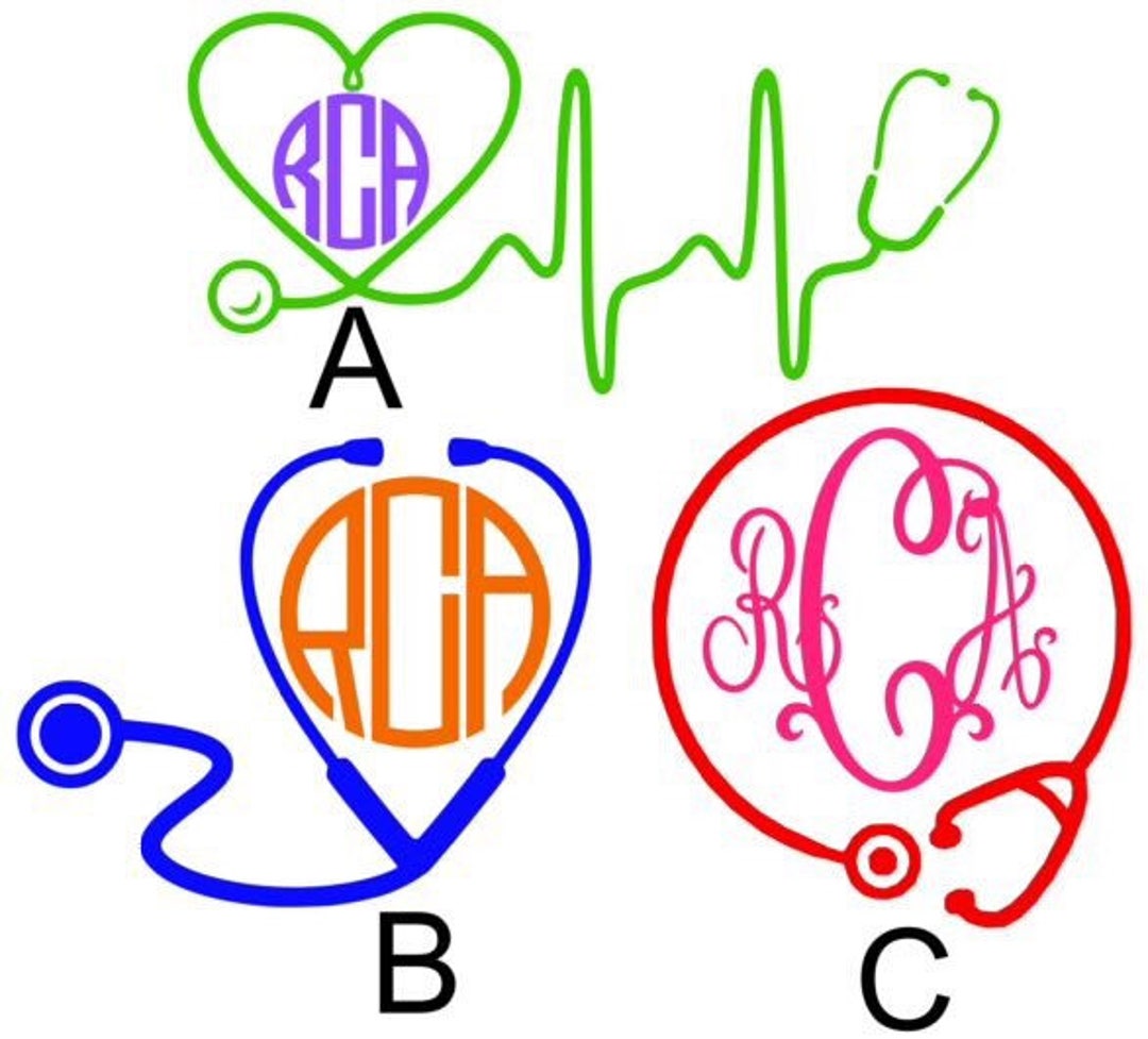 Stethoscope Monogram / Vinyl Decal - Etsy