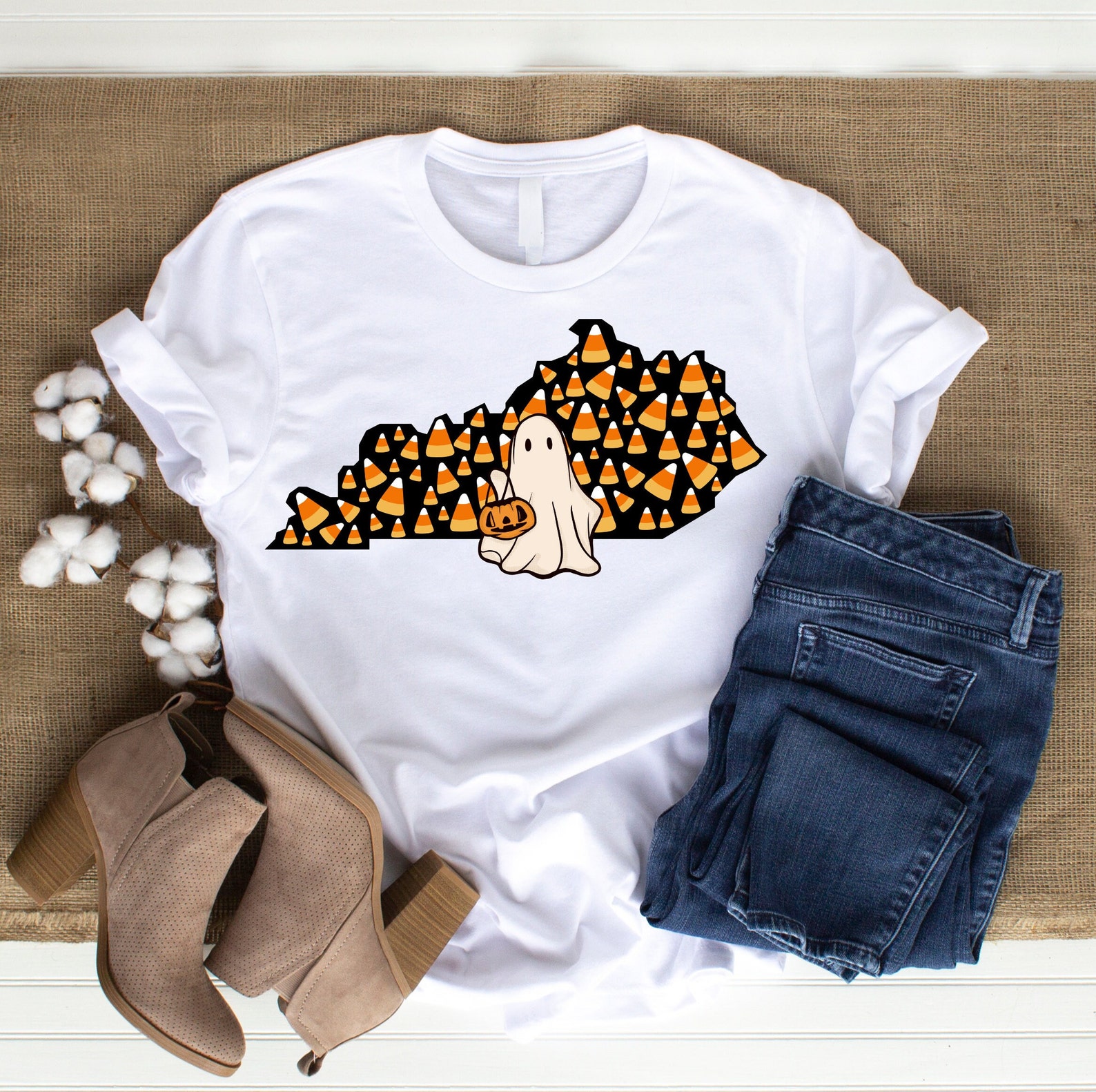 Kentucky PNG, Fall in Kentucky, Cute Ghost Kentucky PNG, Kentucky Sublimation, Candy Corn ...