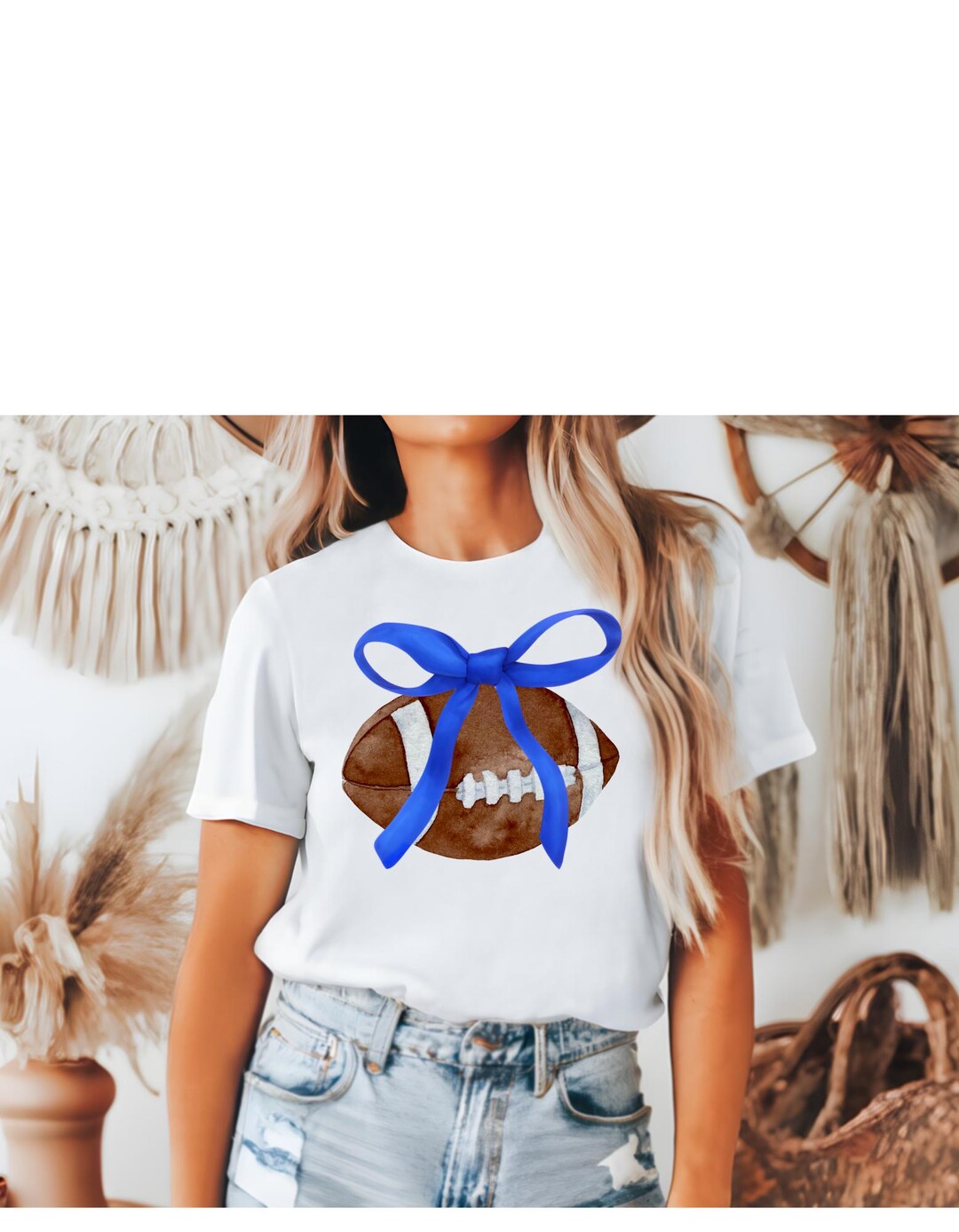 Coquette Football, Royal Blue Bow and Football PNG, Blue Bow Football ...