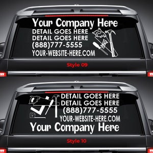 Custom Car Van Truck Rear Glass Decal Sign Sticker Oracal 651 Vinyl ...