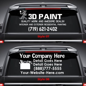 Custom Car Van Truck Rear Glass Decal Sign Sticker Oracal 651 Vinyl ...