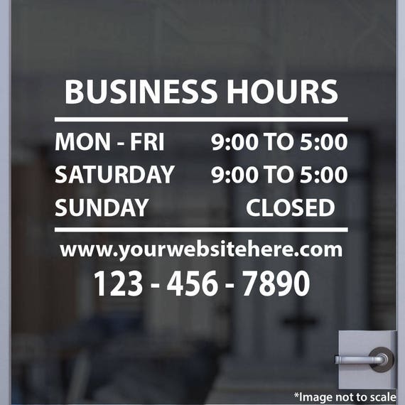 Custom Business Open Hour Sign Ver.19 Oracal 651 Vinyl Decal | Etsy