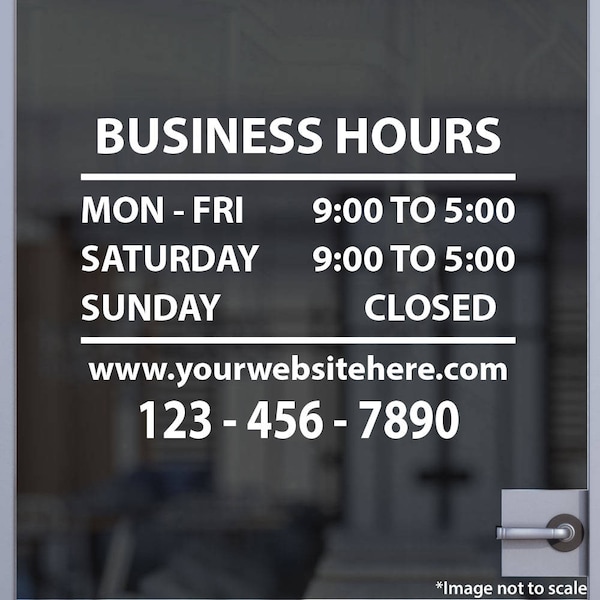 Store Hours Decal - Etsy