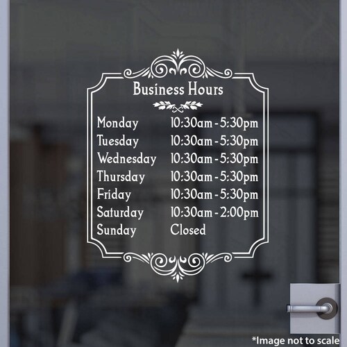 Custom Business Open Hour Sign Ver.6 Oracal 651 Vinyl Decal - Etsy