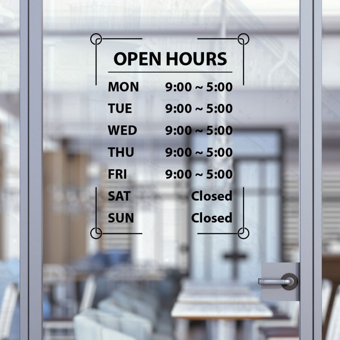 Business Open Hour Sign Ver.17 Oracal 651 Vinyl Decal for | Etsy
