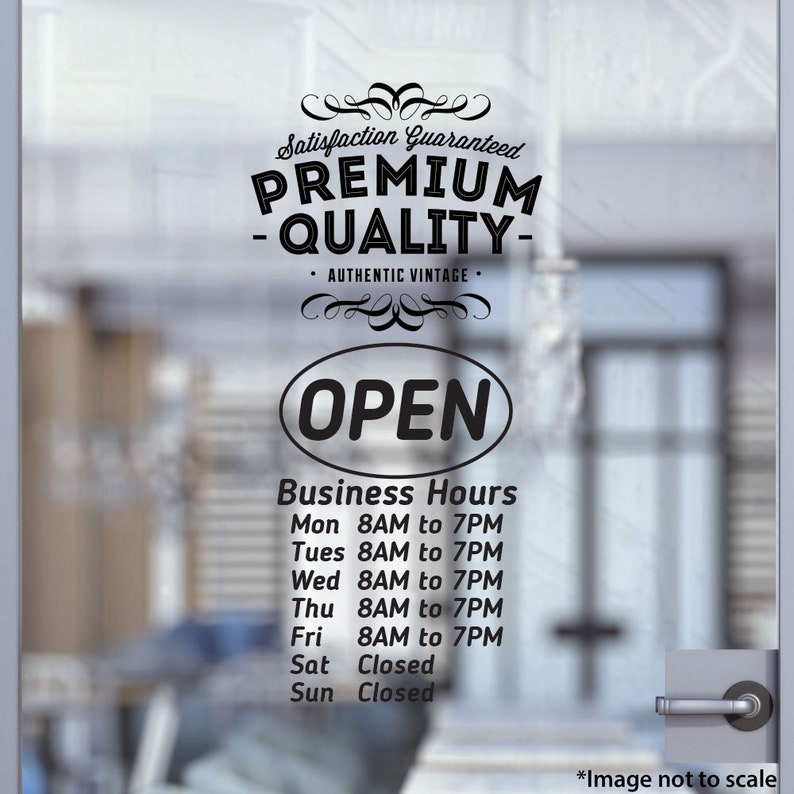 Custom Open Hour With Your Company Logo Decal Business Sticker Office ...