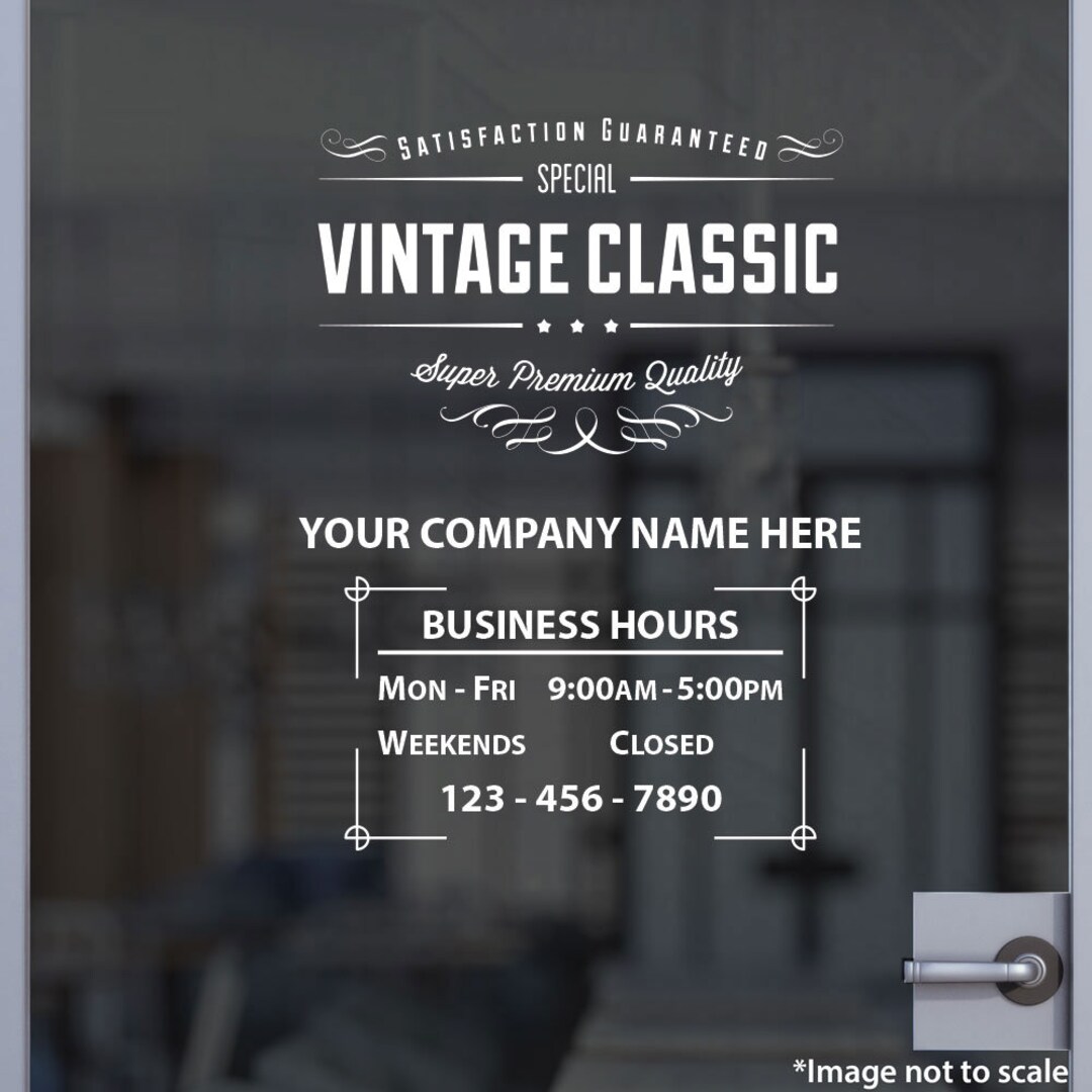 Custom Open Hour With Your Company Logo Decal Business Sticker Office ...