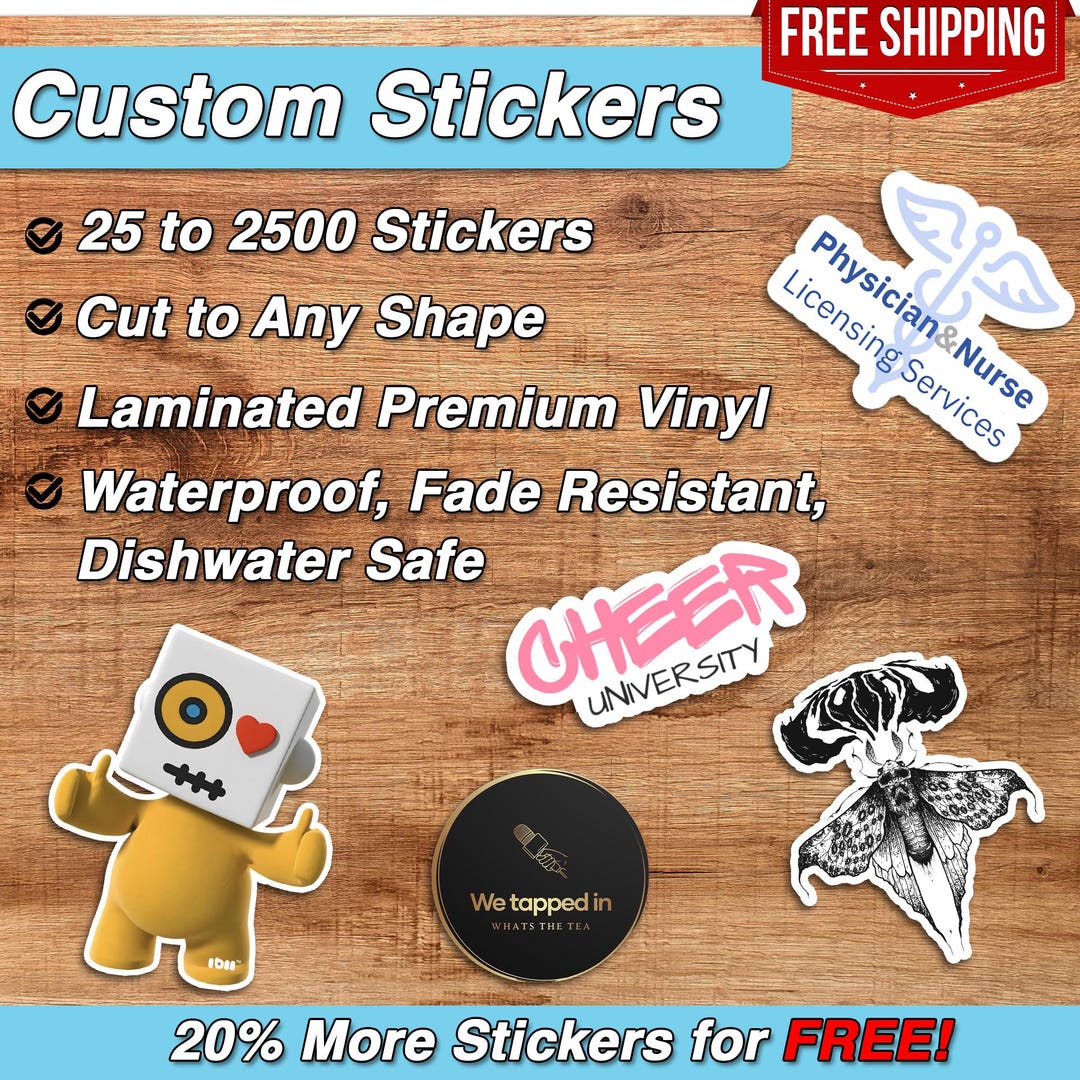 Custom Die Cut Vinyl Stickers, Custom Logo Stickers, Branded Stickers ...
