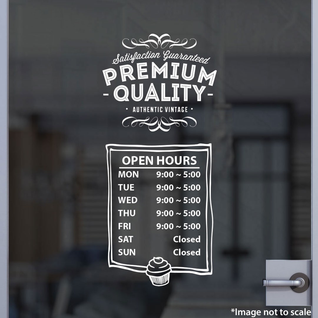 Custom Open Hour With Your Company Logo Decal Business Sticker Office ...