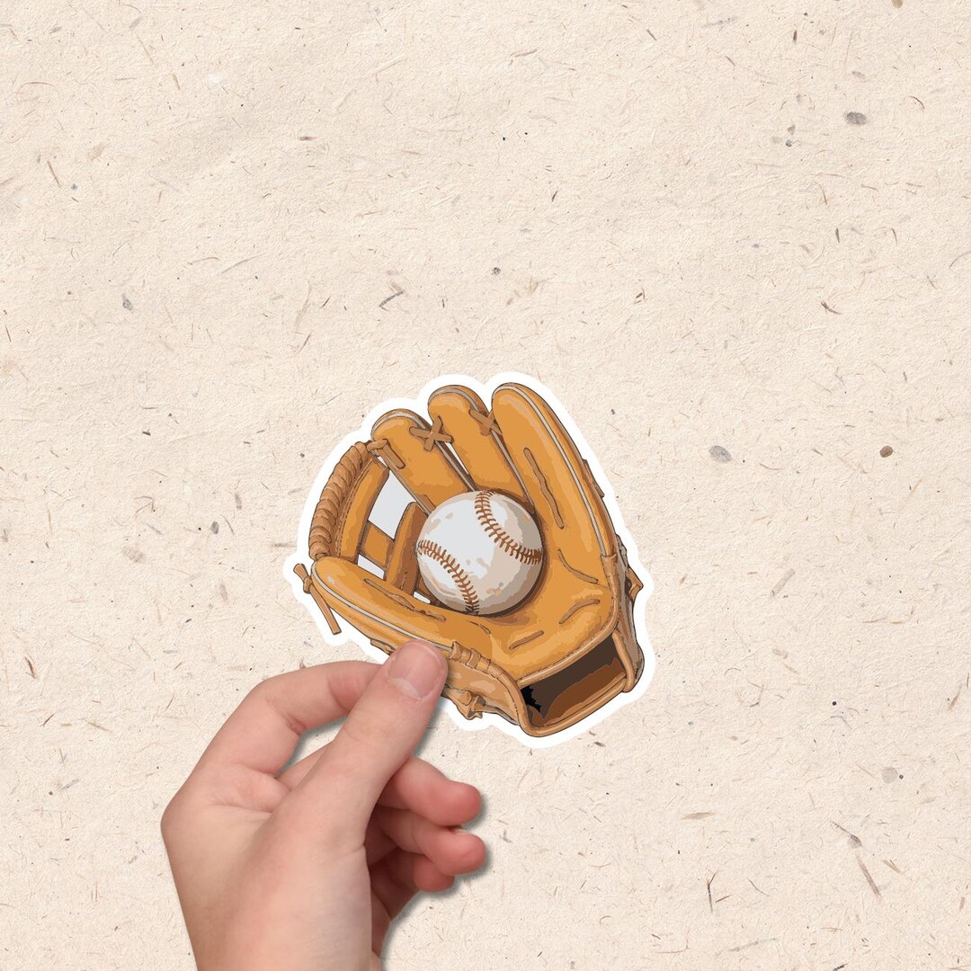 Baseball Glove Sticker – Realistic Glove With Ball Inside, Classic ...