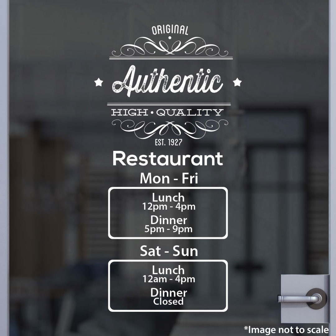 Custom Open Hour With Your Company Logo Decal Business Sticker Office ...