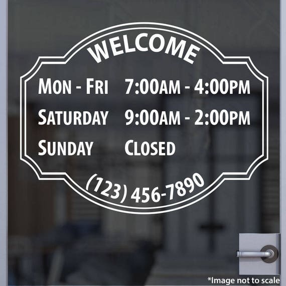 Custom Business Open Hour Sign Ver.4 Oracal 651 Vinyl Decal | Etsy