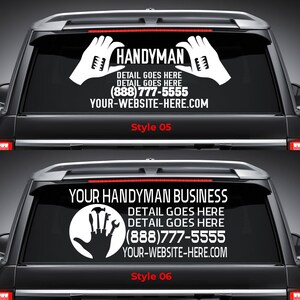 Custom Car Van Truck Rear Glass Decal Sign Sticker Oracal 651 Vinyl ...