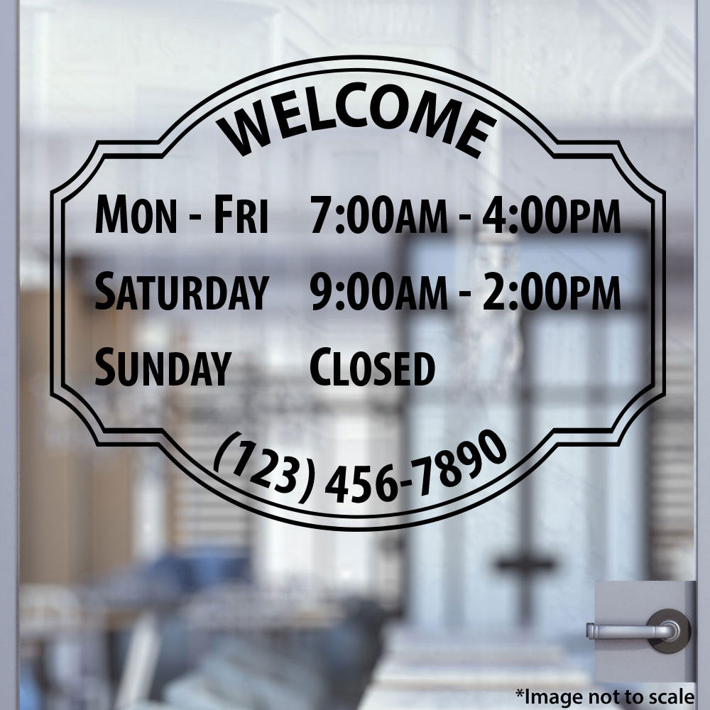 Custom Business Open Hour Sign Ver.4 Oracal 651 Vinyl Decal - Etsy
